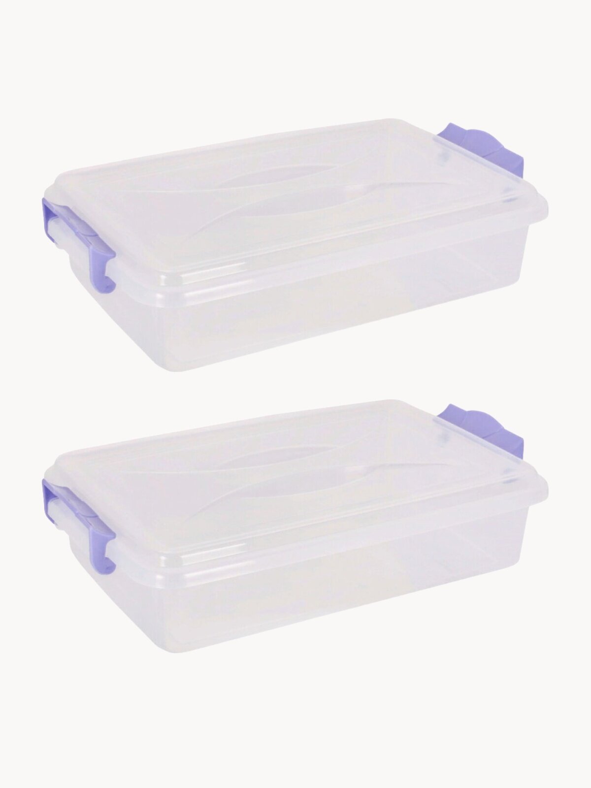 Контейнер для хранения продуктов Альтернатива М574 пластик, с крышкой прозрачный 35×23.5×8см объем 4.5л / емкость герметичная (комплект из 2 шт)