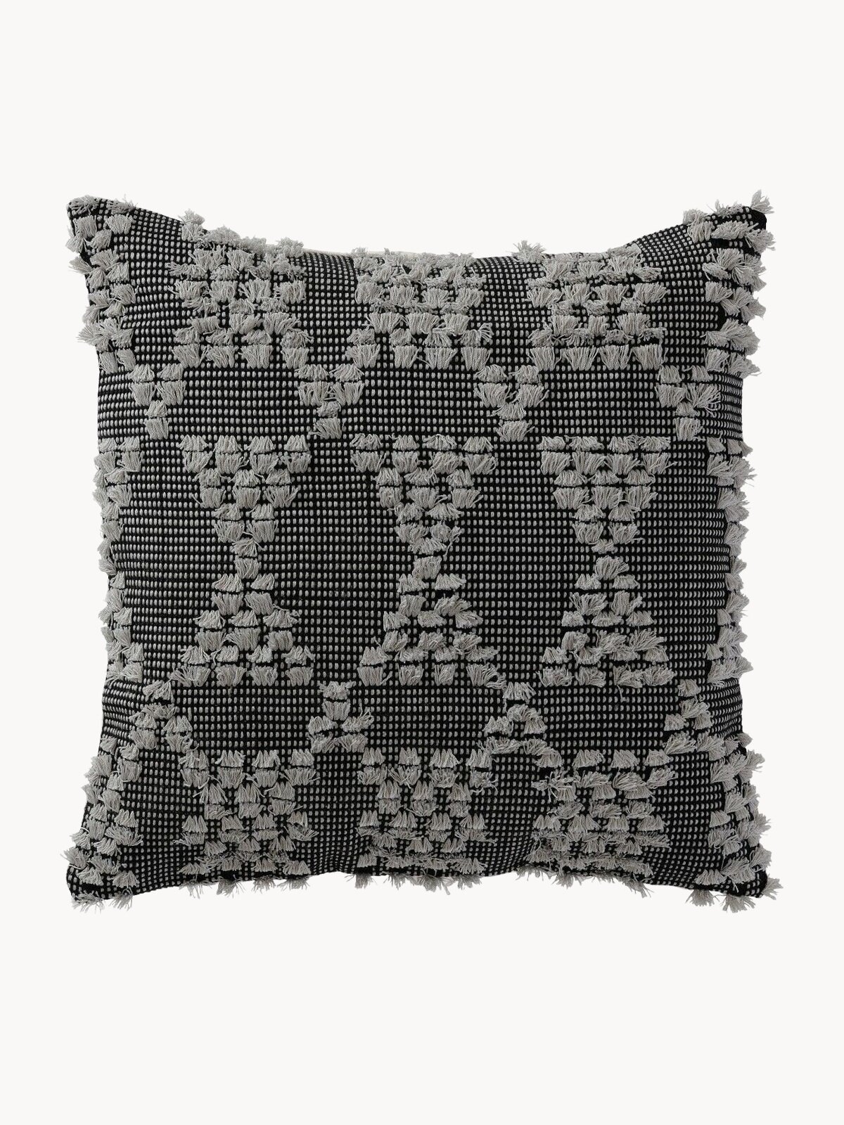Чехол на подушку 50x50 см серый/черный IKEA ANNAMETTE аннамэтте