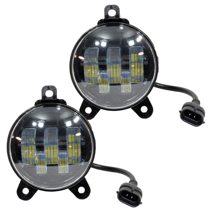 Светодиодные противотуманные LED фары автомобильные, для Лада Приора (туманки, ПТФ, противотуманки с регулировкой) 50W - 2 шт