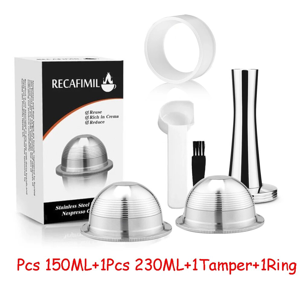 Набор капсул из нержавеющей стали Belr-Housewares для Nespresso Vertuo Vertuoline AS Picture
