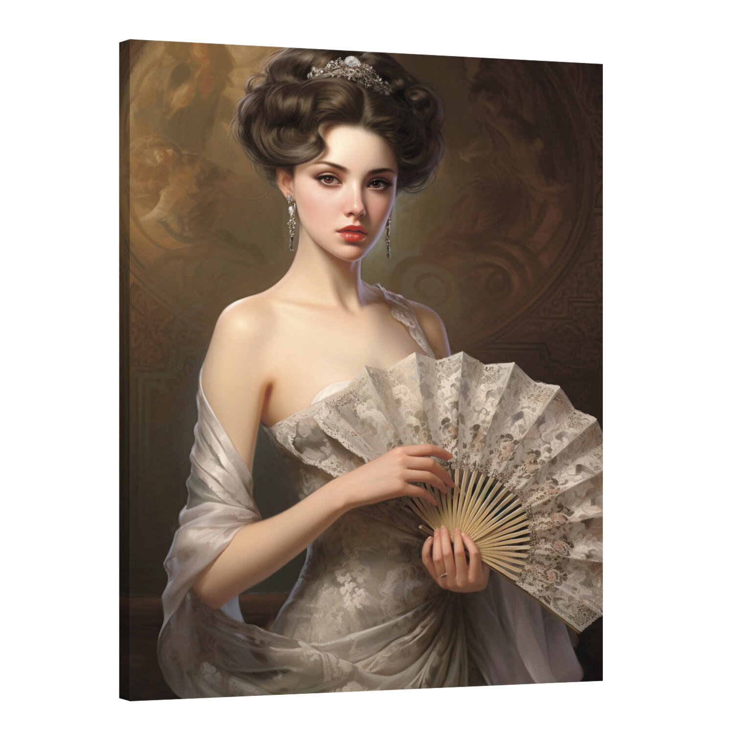 Интерьерная картина 50х70 "Принцесса с серебряной веером"
