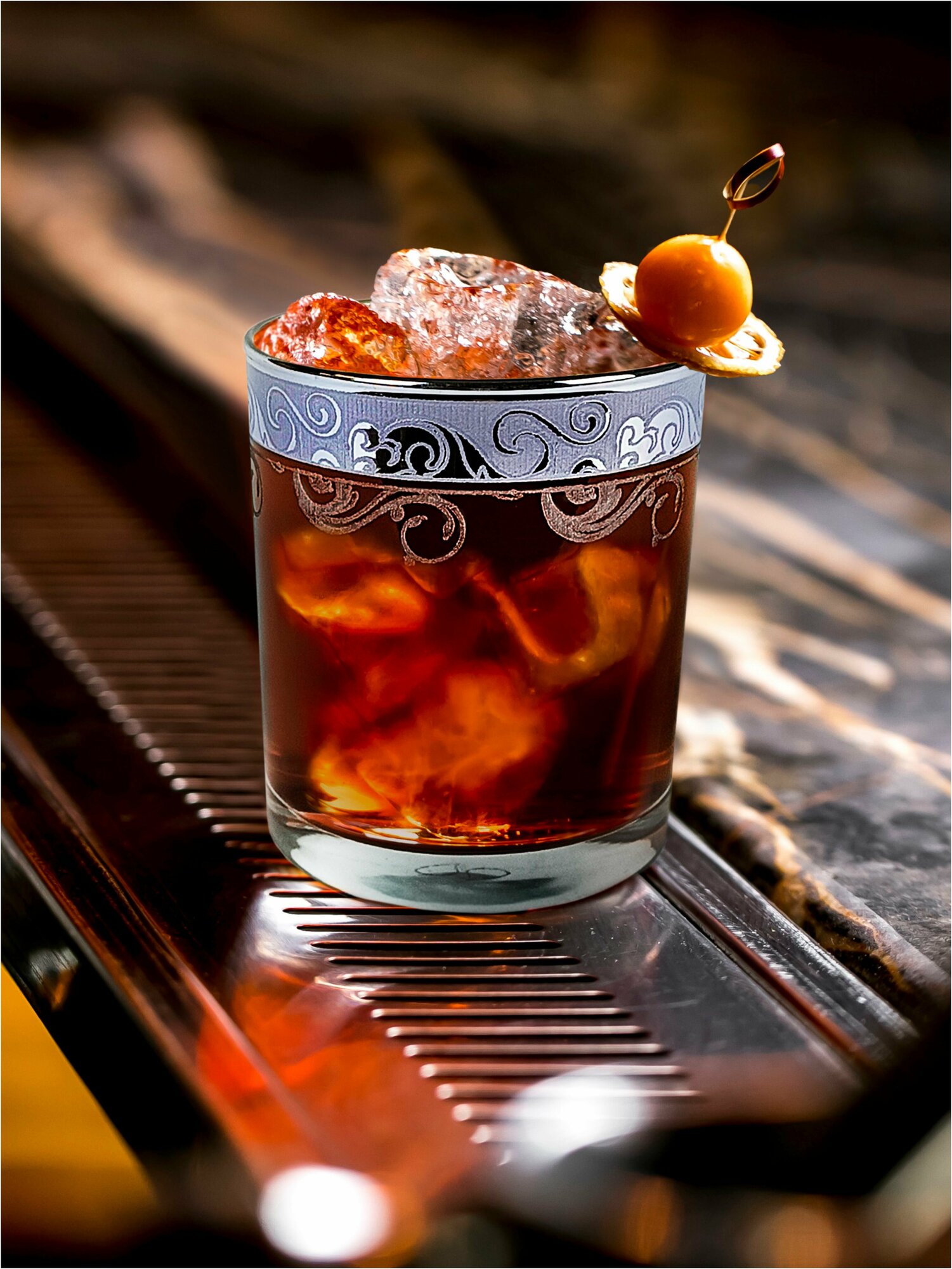 Подарочный набор стаканов для виски с алмазной гравировкой PROMSIZ весенний букет, 255 мл, 6 шт.