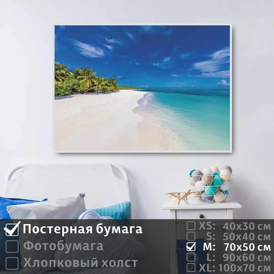 Постер на стену Тропические Мальдивы 70х50 см ПолиЦентр