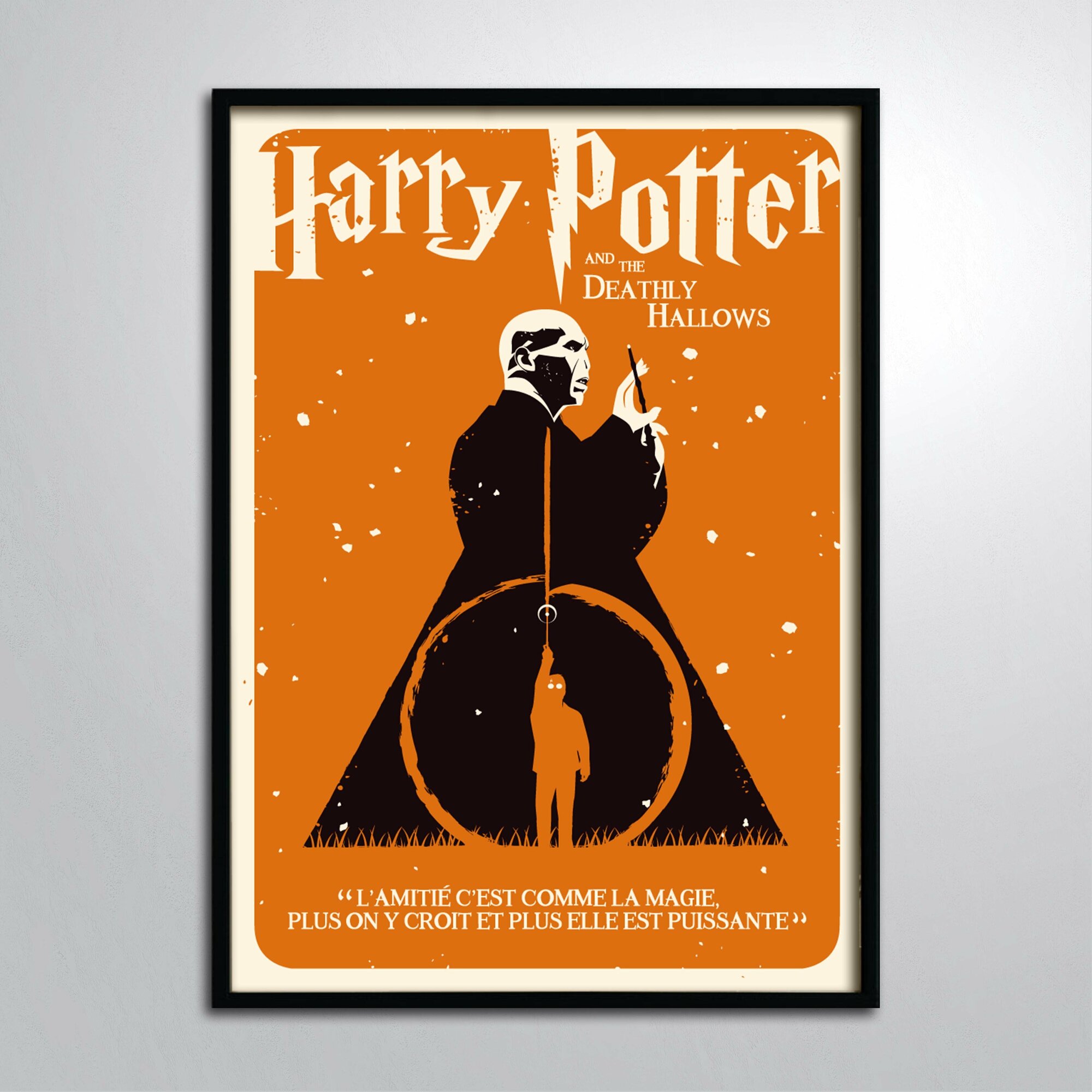 Постер без рамы/Гарри Поттер и Дары Смерти Арт Оранжевый Harry Potter and the Deathly Hallows (А2/420х594)