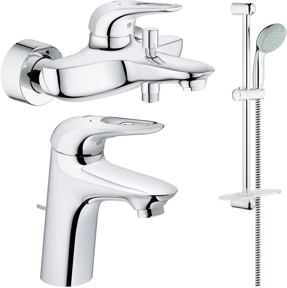 Душевой гарнитур Grohe Eurostyle New 124416, хром