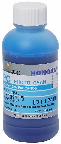 Чернила DCTec PFI-1700C, PFI-120C, PFI-320C голубой (cyan). 200мл пигмент (193540)