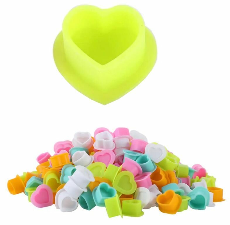 Колпачки под краску с плоским дном силиконовые для краски пигмента OZER Love Ink Caps 50 шт