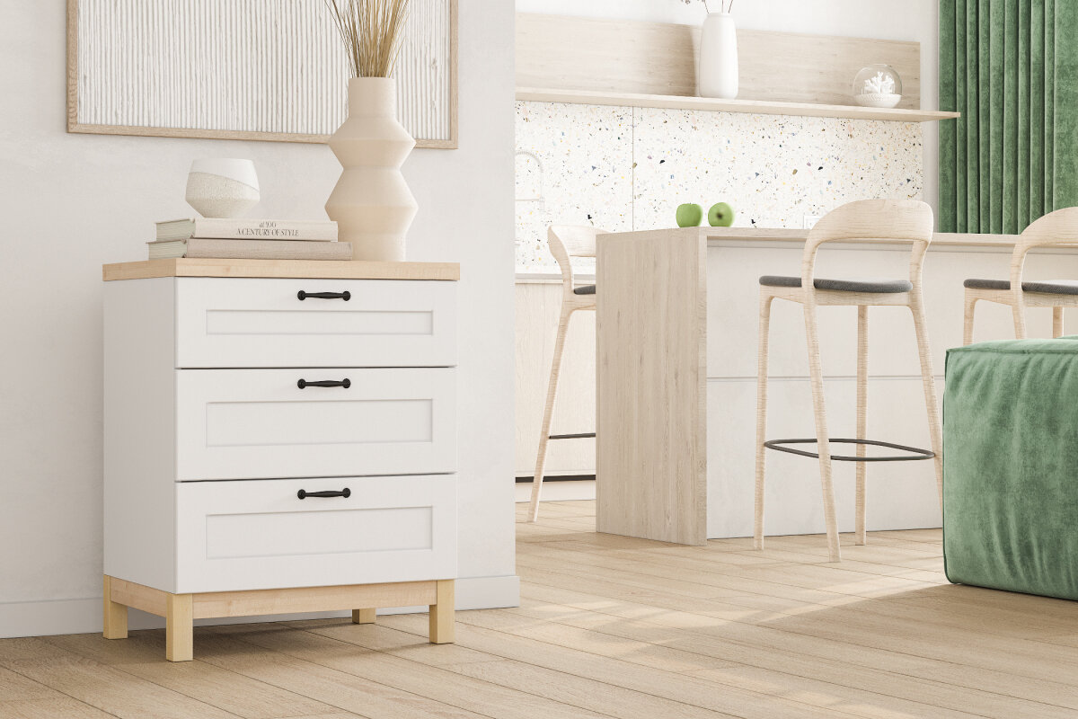 Комод Техас-1 МДФ Белый для документов для книг для обуви для одежды для посуды 55*83.2*45