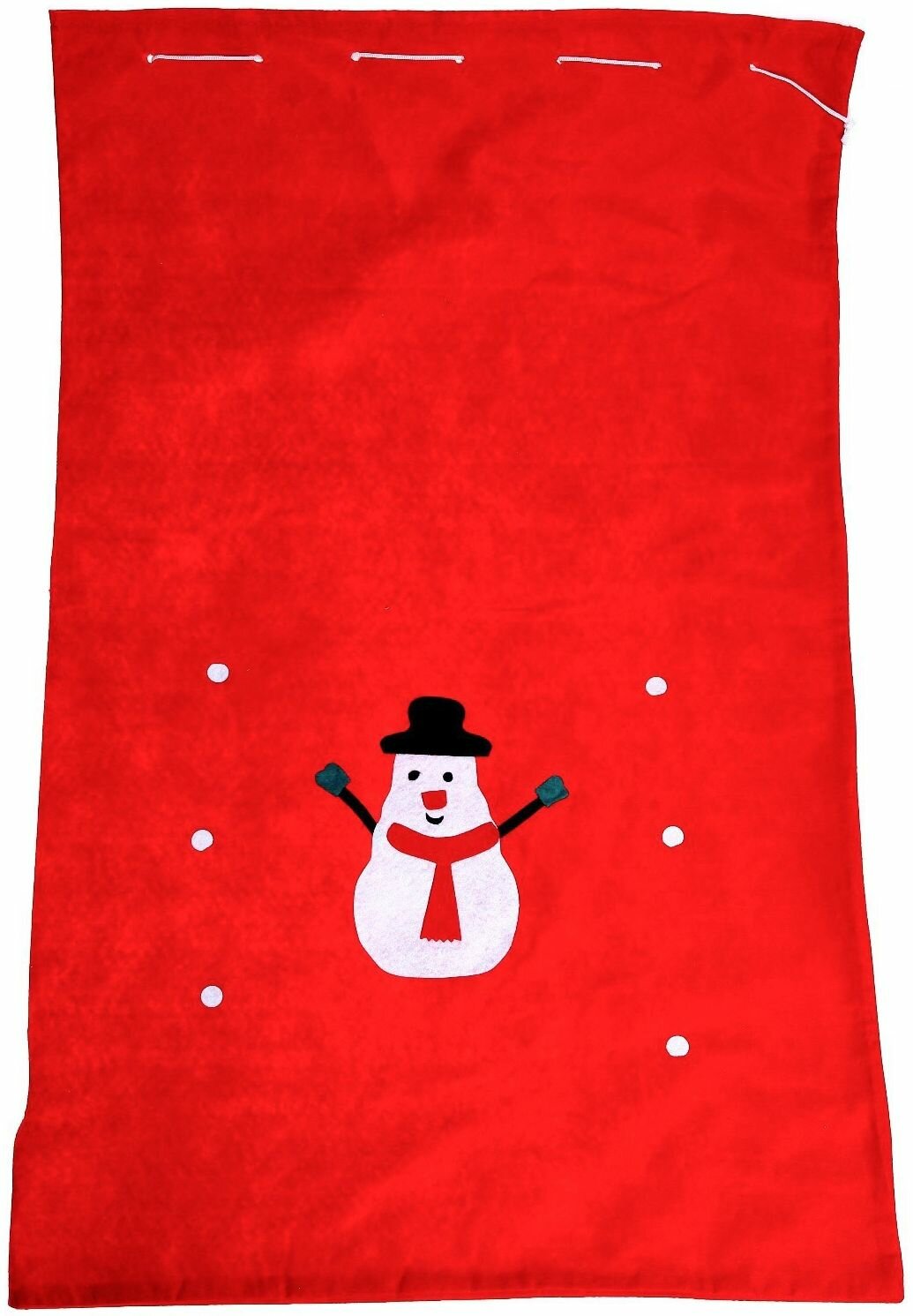 Новогодний мешок для подарков "Снеговик", большой подарочный мешок деда мороза на новый год для игрушек, сладостей и конфет, 60х95 см