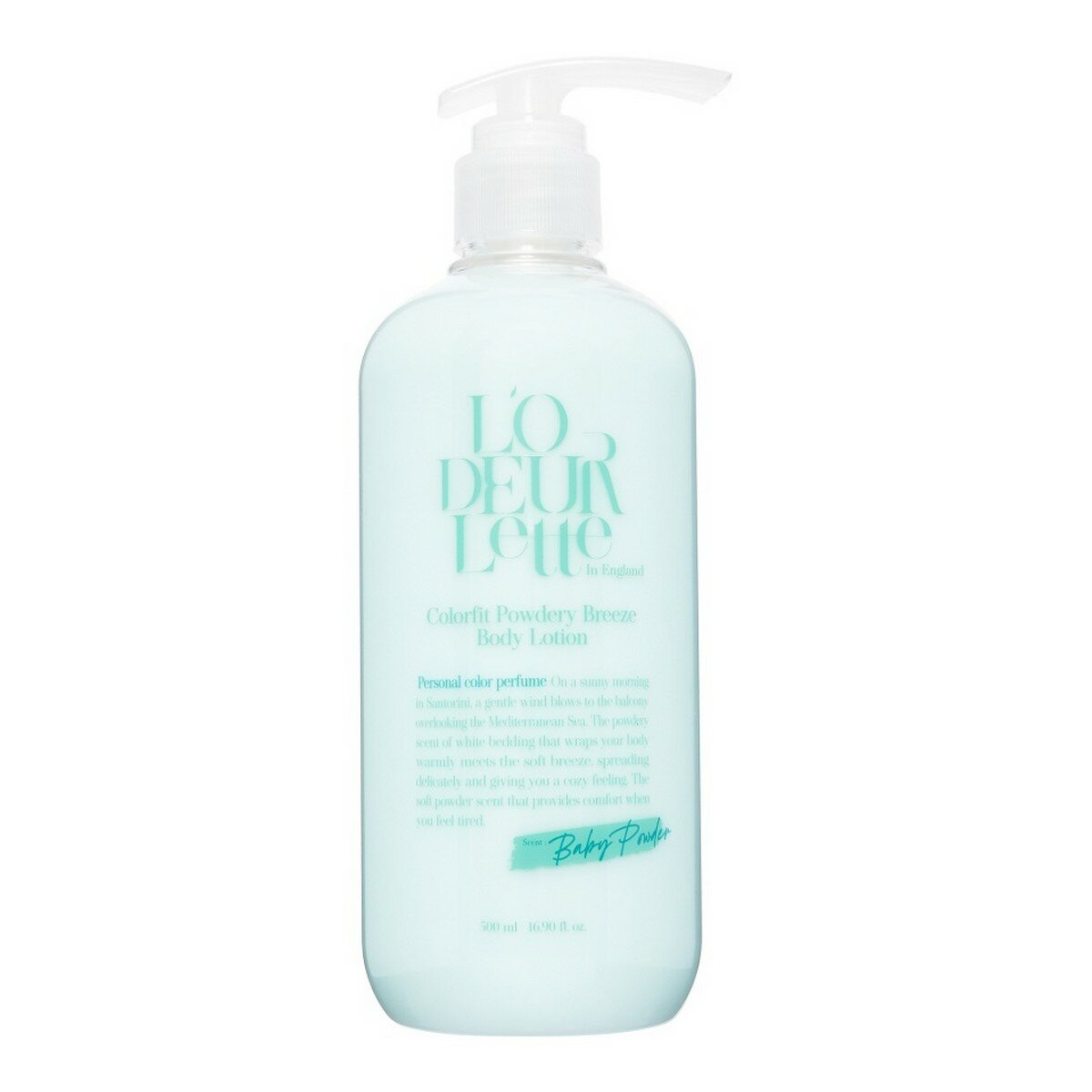 LODEURLETTE Парфюмированный лосьон для тела c ароматом детской присыпки / In England Colorfit Powdery Breeze Body Lotion, 500 мл