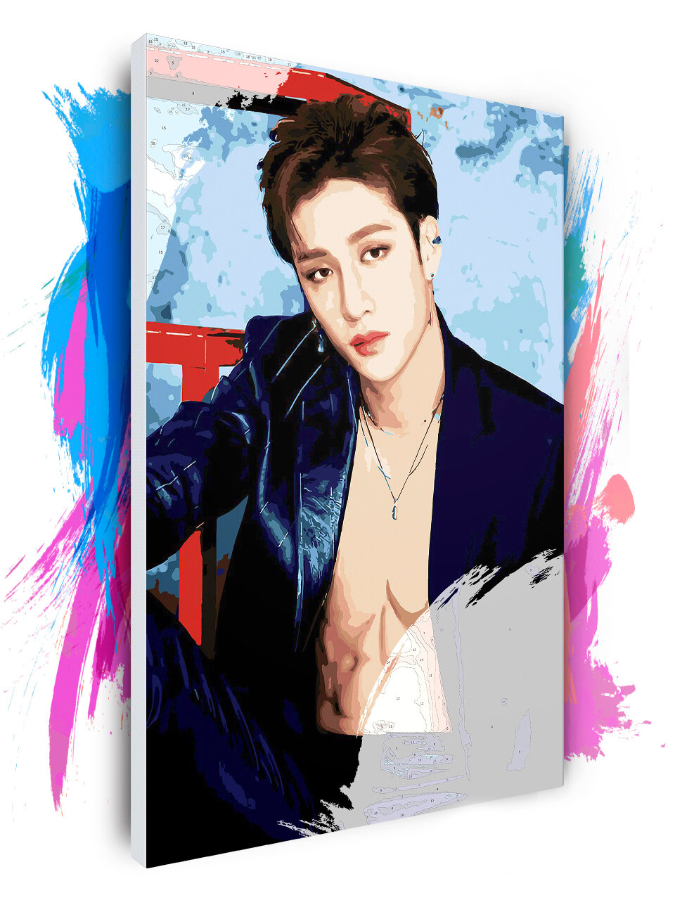 Картина по номерам на холсте Stray Kids Bang Chan Бан Чан, 50 х 80 см