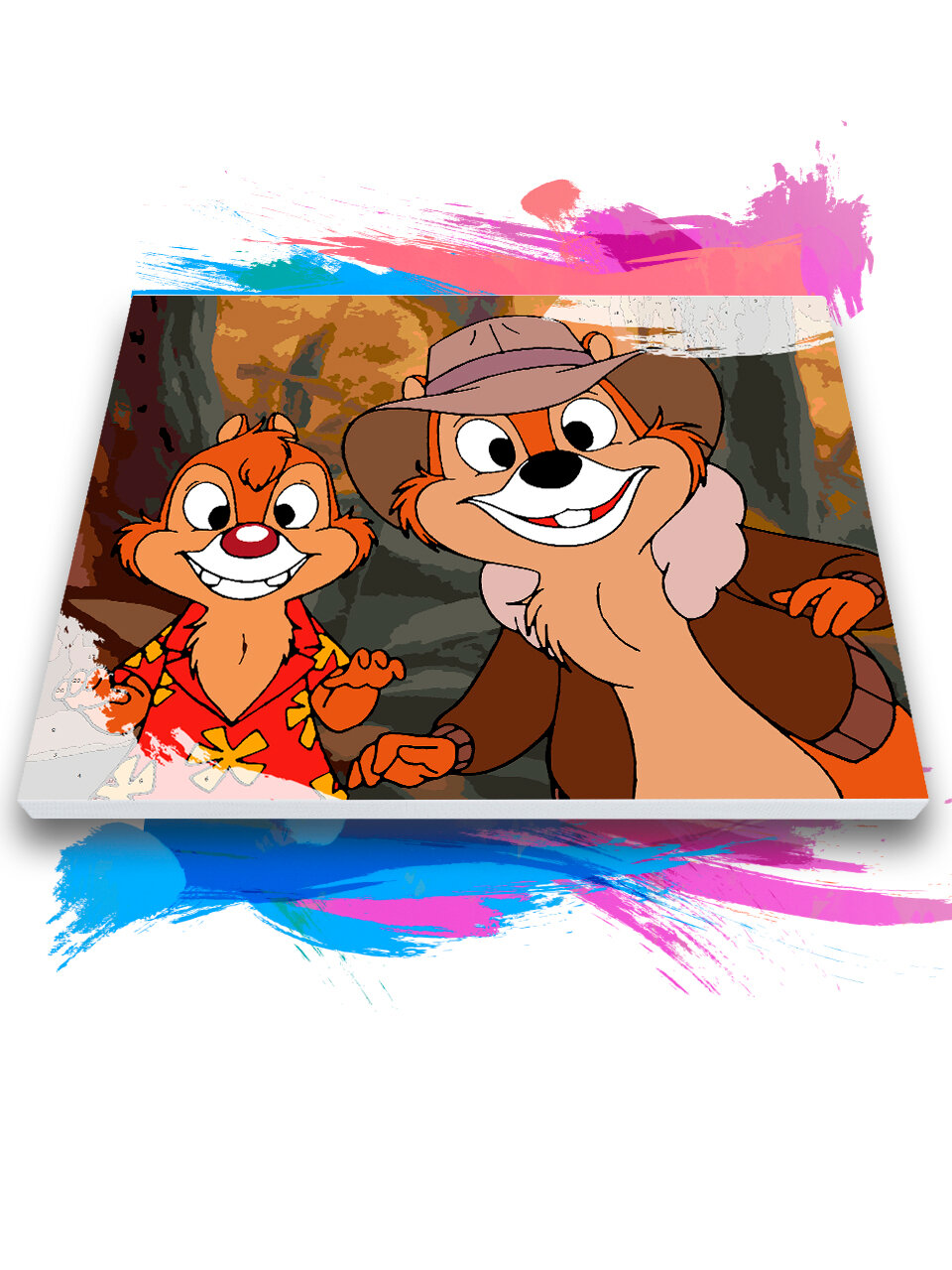 Картина по номерам на холсте Чип и Дейл, 90 х 120 см