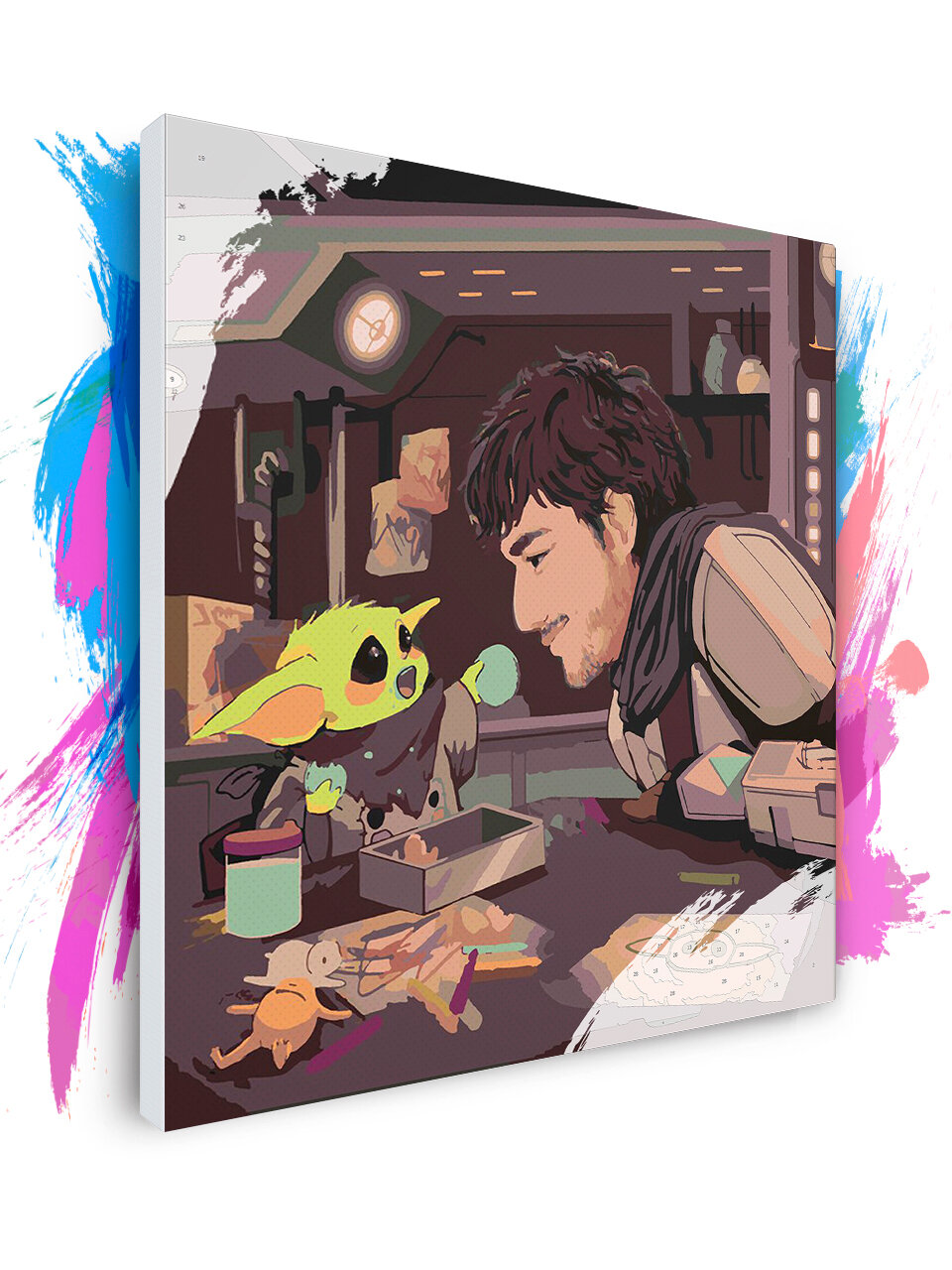 Картина по номерам на холсте Мандалорец - Печеньки, 40 х 40 см