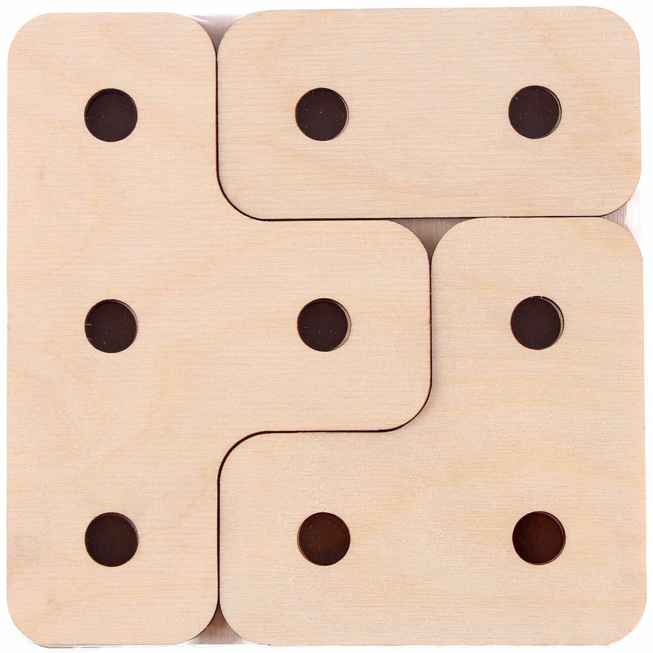 Набор деталей для головоломки "Волшебная дощечка" и "Математический (геометрический) планшет", 9 деревянных элементов с отверстиями для геометрика