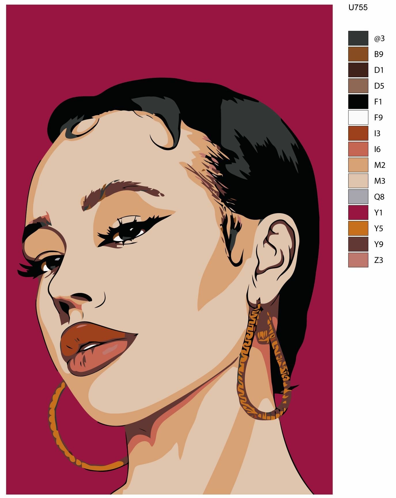 Картина по номерам U-755 "Арт звезды. Инстасамка" 40x60 см