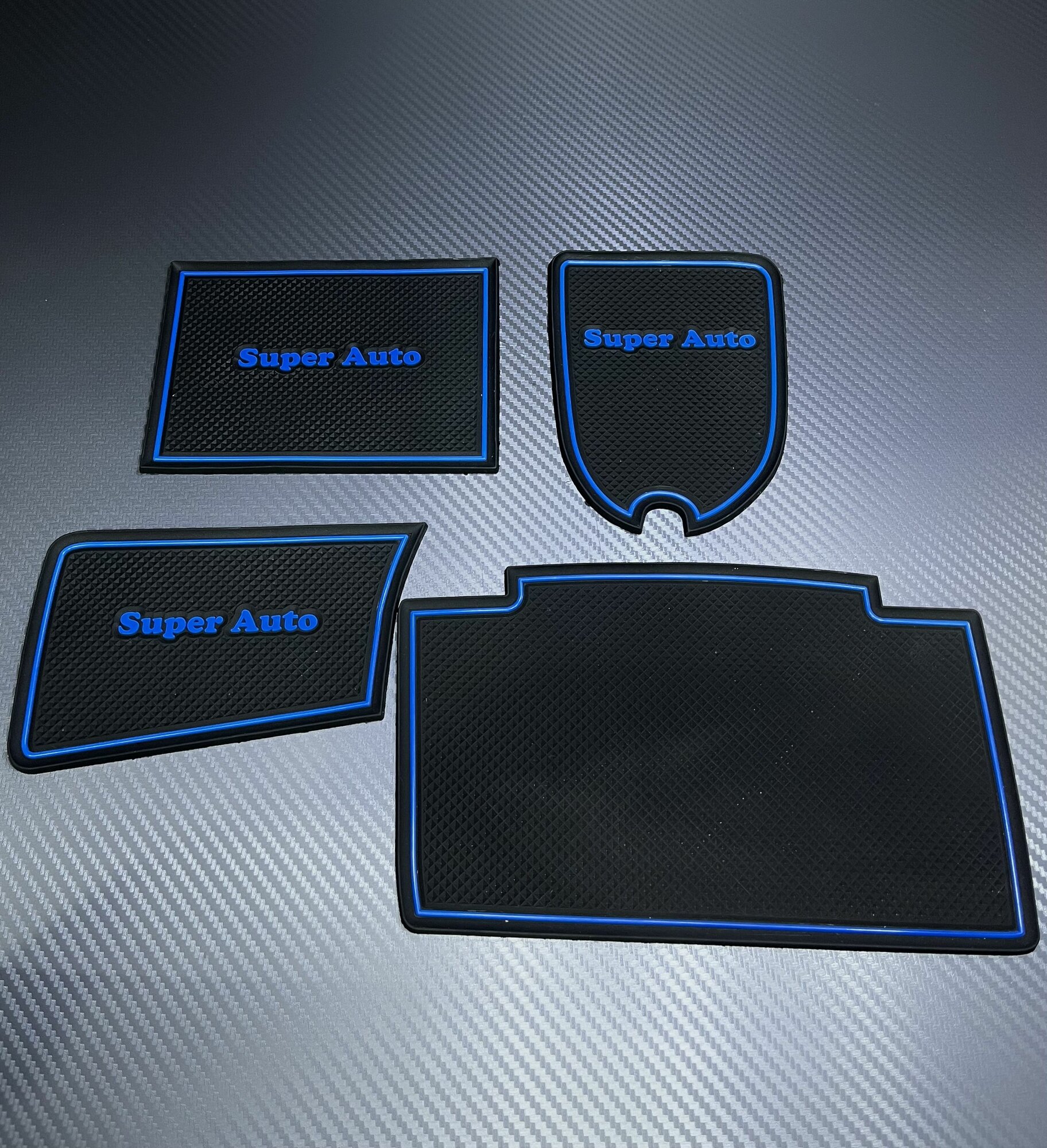 Коврик для панели приборов силиконовый ВАЗ 2114, черно-синий