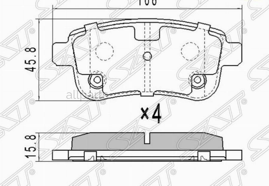 SAT ST-44060-4694R Колодки тормозные (Сзади) Renault Fluence 09-17 / Megane 08-20