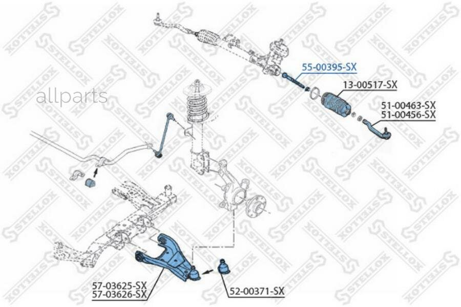 STELLOX 5500395SX тяга рулевая!\Renault Duster, Dacia Duster 10>