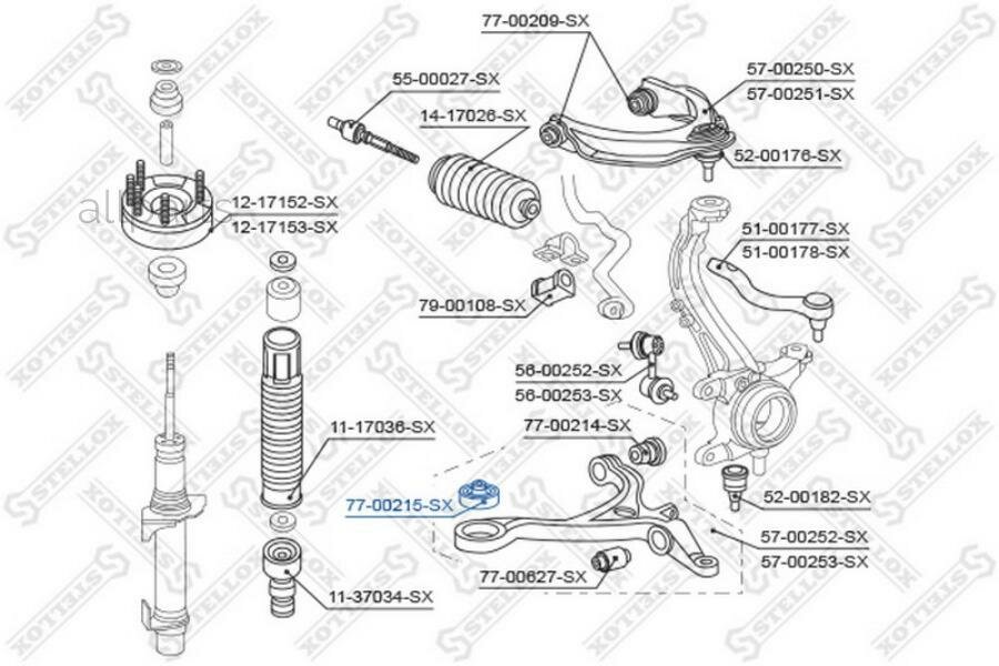 STELLOX 7700215SX сайлентблок рычага передней подвески!\Honda Accord 08-12