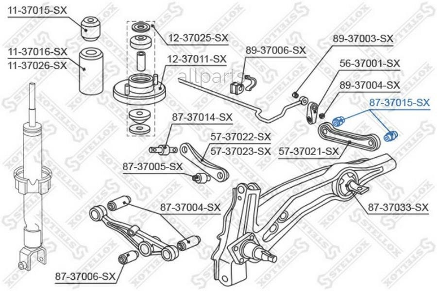 STELLOX 8737015SX сайлентблок зад. попереч. тяги!\ Honda Civic all 91-95