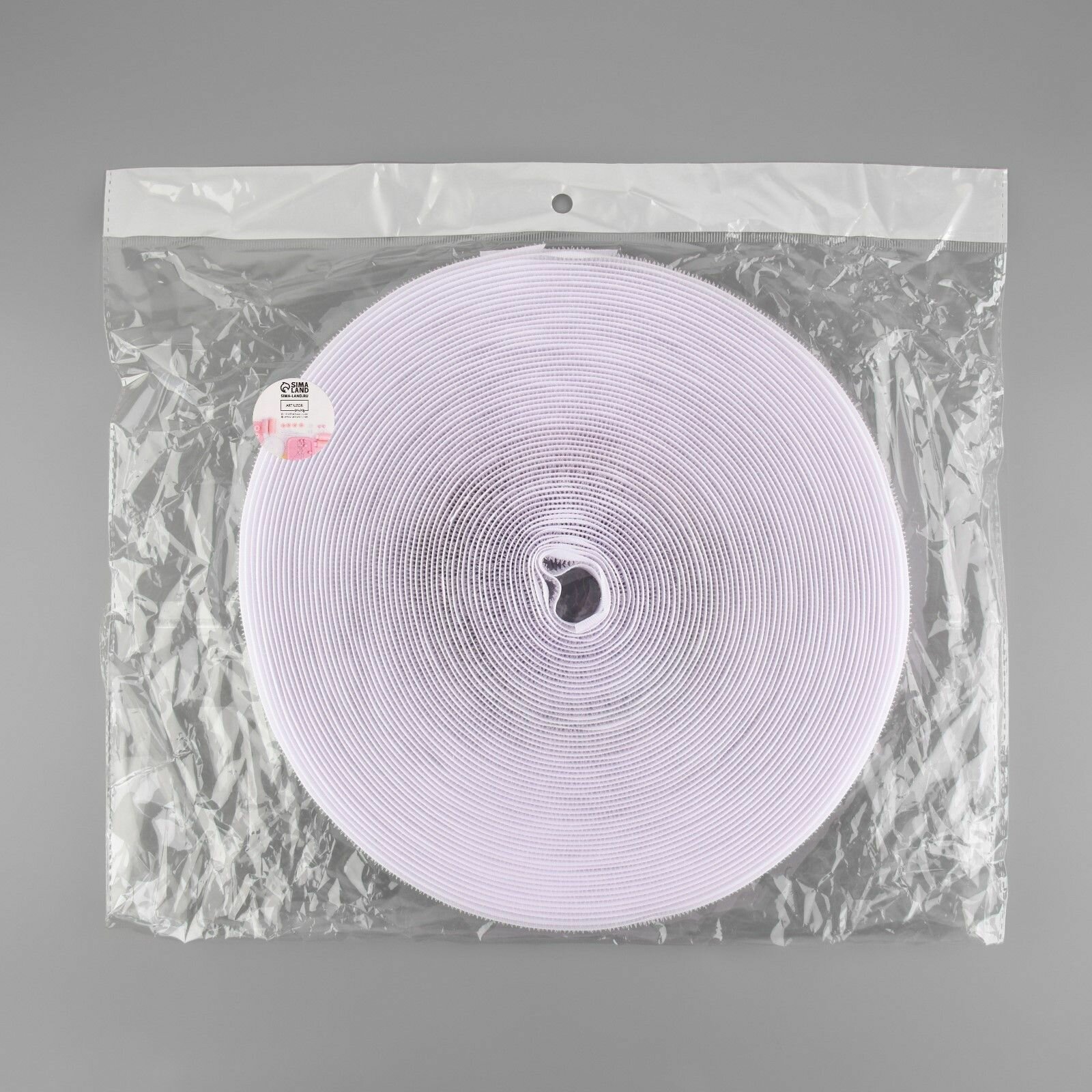 Липучка на клейкой основе универсальная белая, ширина 20 мм длинна 100 м