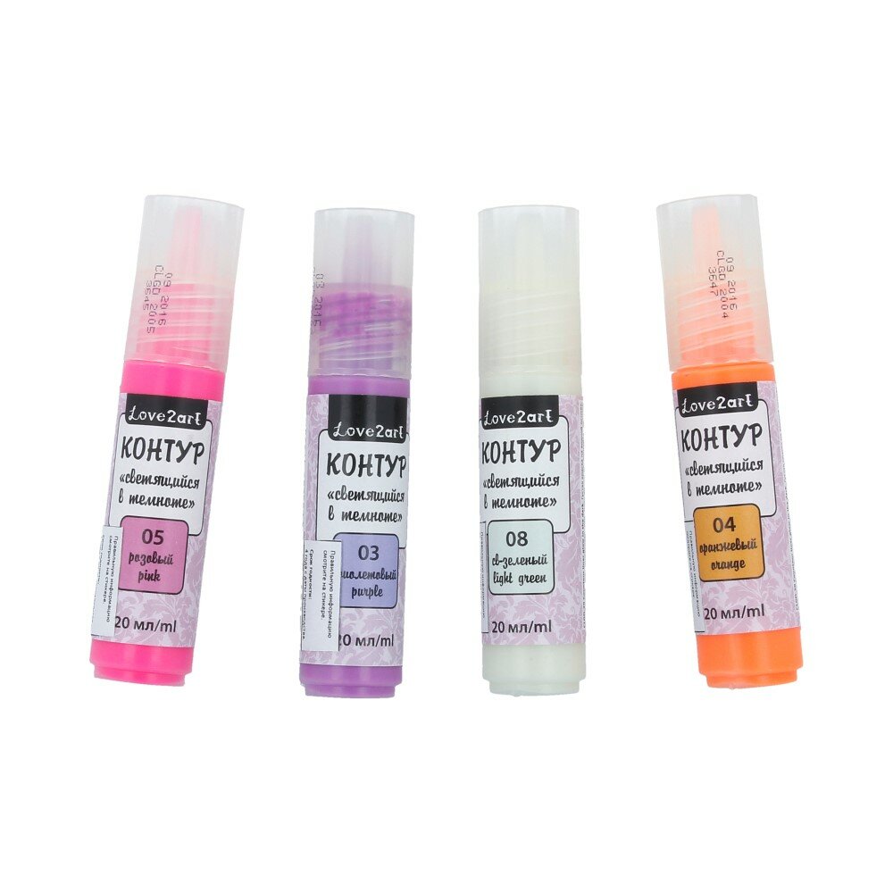 Love2art контур светящийся в темноте CLGD-20-VG32, акриловая краска, 20 мл, художественная цвет 02 голубой