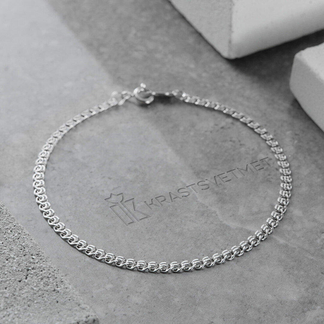Браслет-цепочка, серебро, 925 проба, родирование
