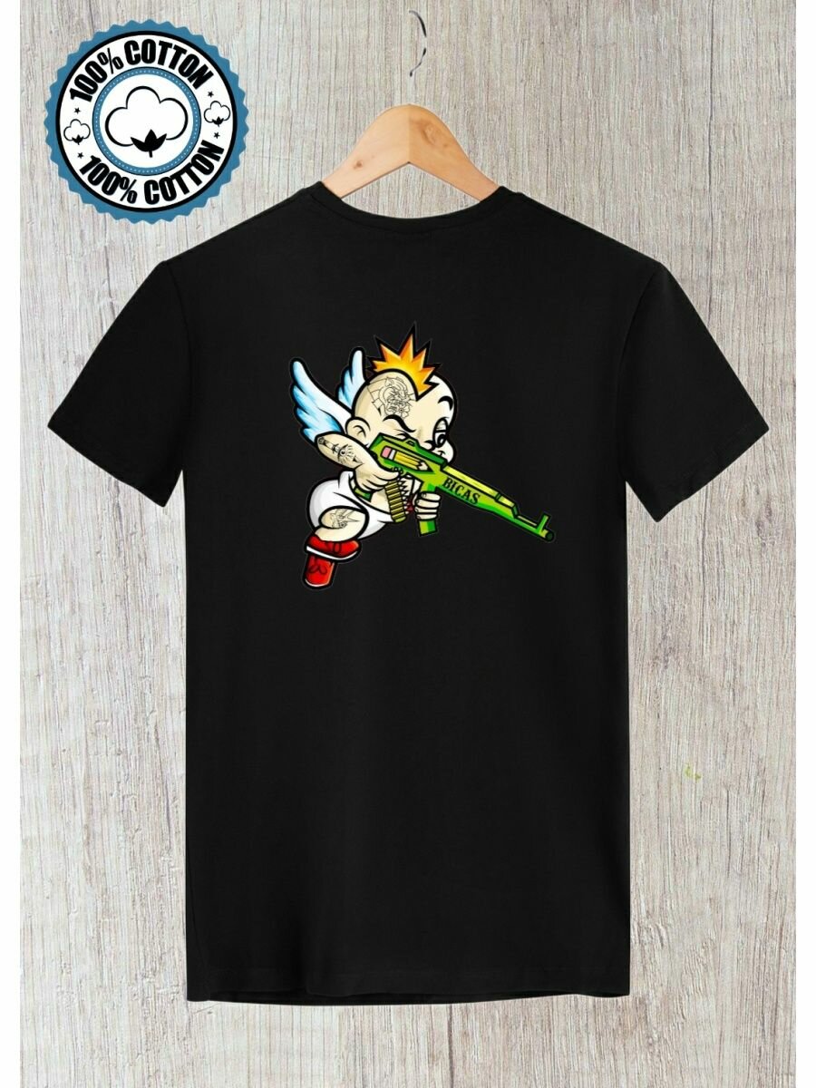 Футболка злой ангел angel с автоматом