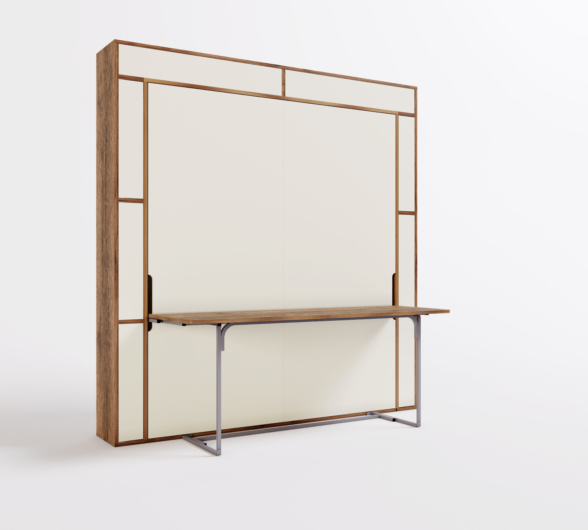 Шкаф кровать-трансформер со столом Летто Таволо 1800 Форма Янтарь