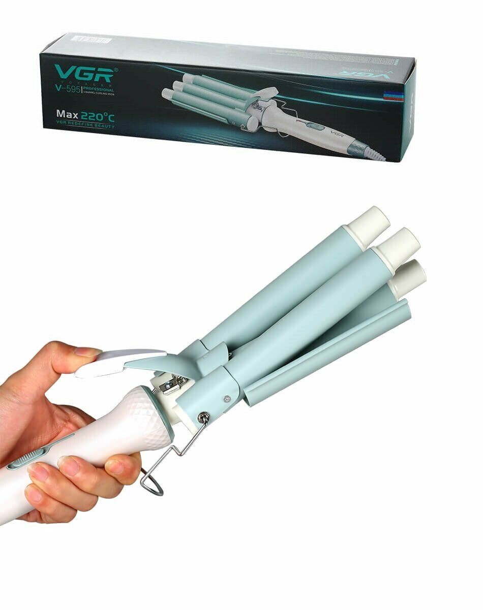 Тройная плойка для волос / Щипцы для завивки волос / VGR V-595
