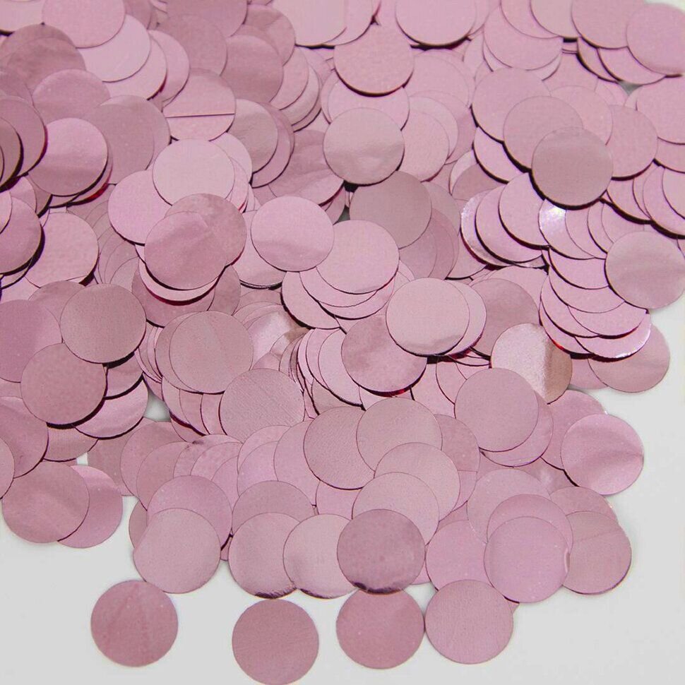 Конфетти фольга Круг, Розовое Золото, Металлик, 2 см, 50 г.