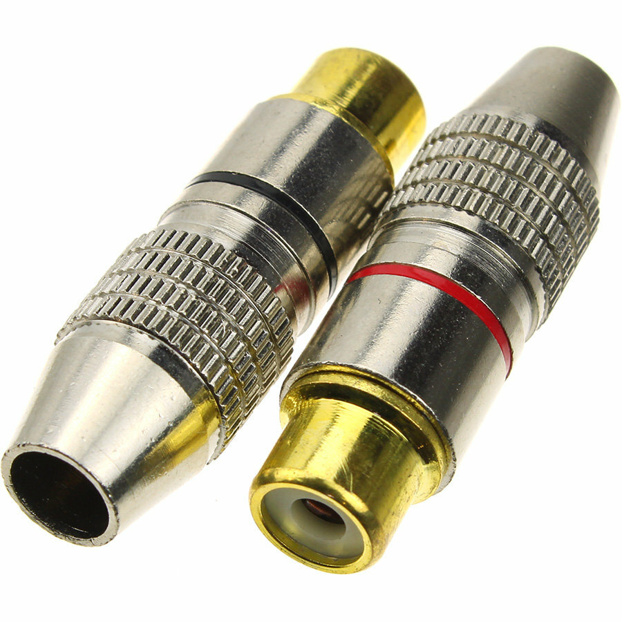 Разъем RCA(G) gold metal обжим 6мм, (упаковка 2шт)