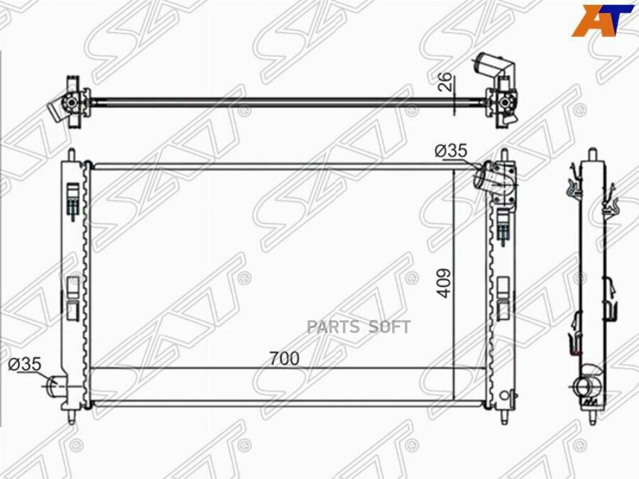 Радиатор Mitsubishi ASX 10- / Lancer 07-17 SAT SG-MC0088-07-R | цена за 1 шт