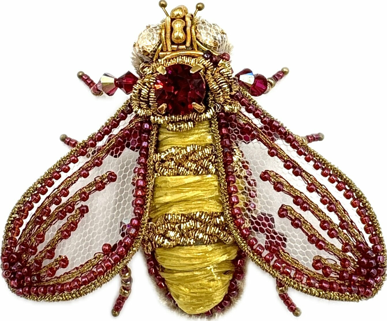 Брошь Королевство Птички & Бабочки, бисер, стразы