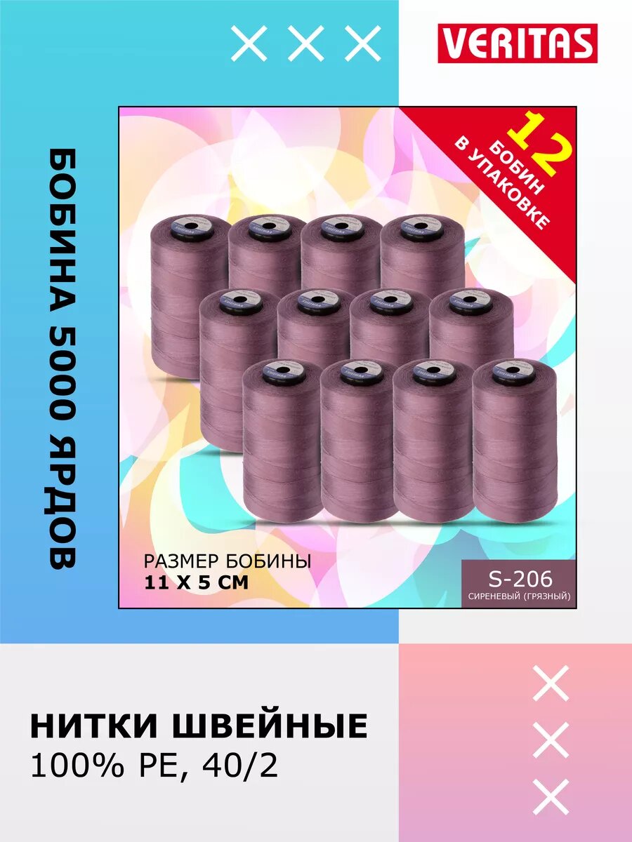 Нитки для шитья набор 40/2 5000ярд