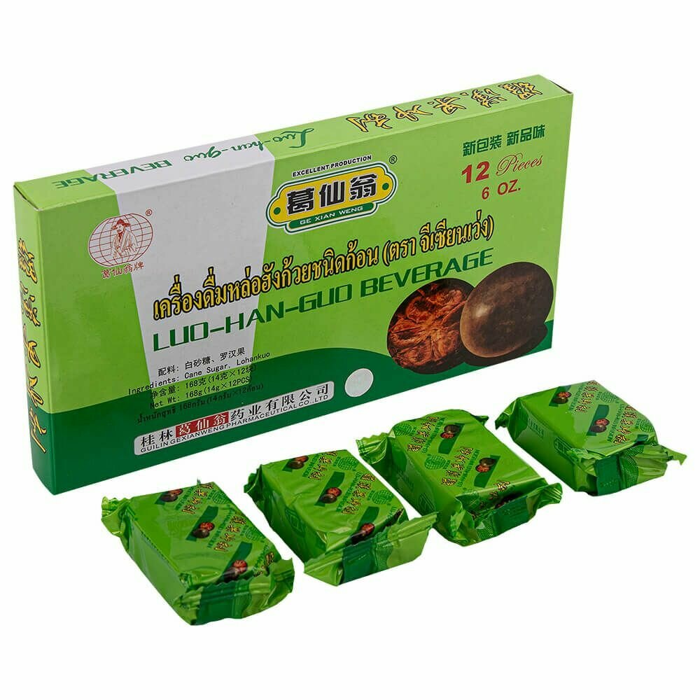 Чай от простуды растворимый из фрукта Архат Luo Han Guo, 12 кубиков
