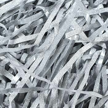 Бумажный наполнитель (полосками) для декора 50 гр цвет серебристый