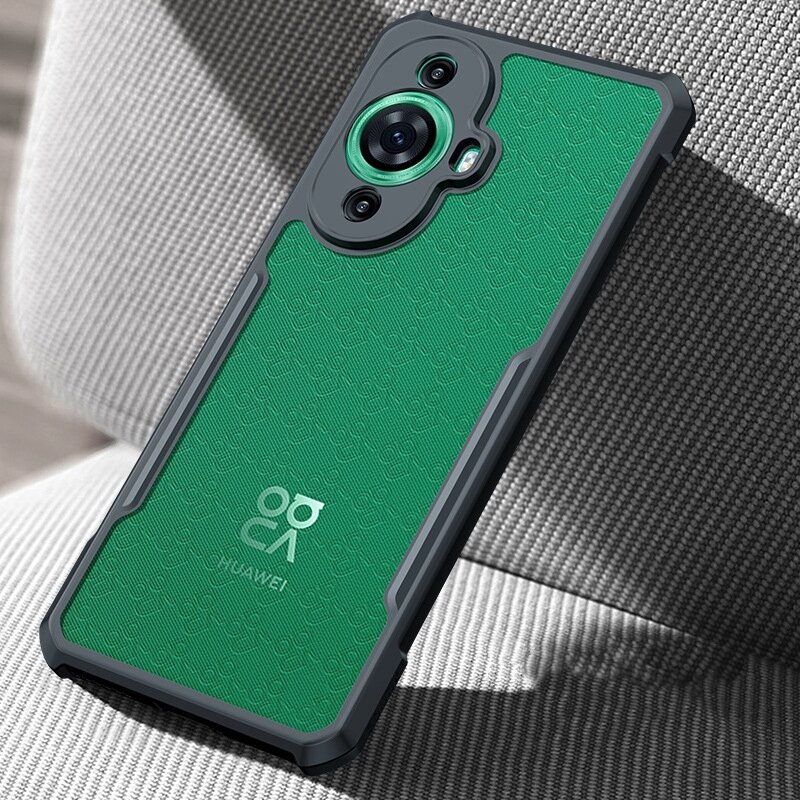 Чехол-накладка MyPads для Huawei Nova 11 из силикона c прозрачной пластиковой задней стенкой с черной окаемкой