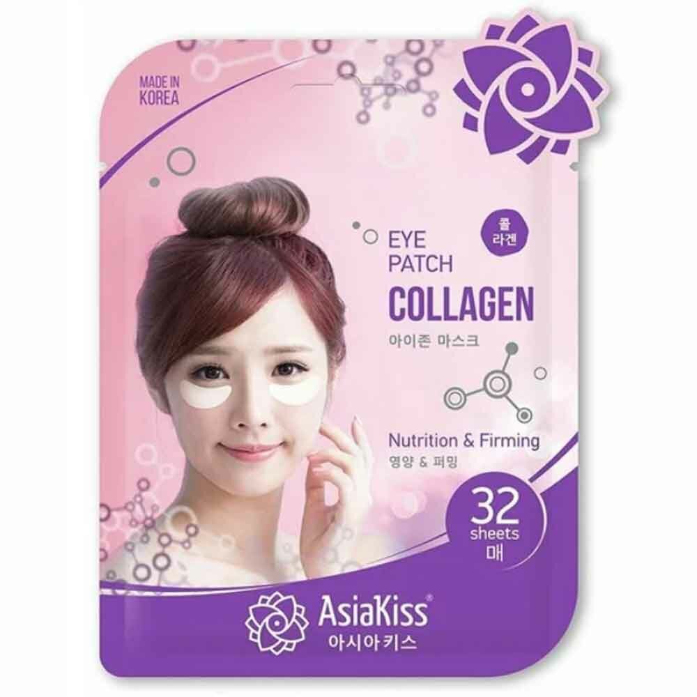 AsiaKiss Патчи для области под глазами Collagen с коллагеном и экстрактом зелёного чая, (32 шт х 0.78 г)
