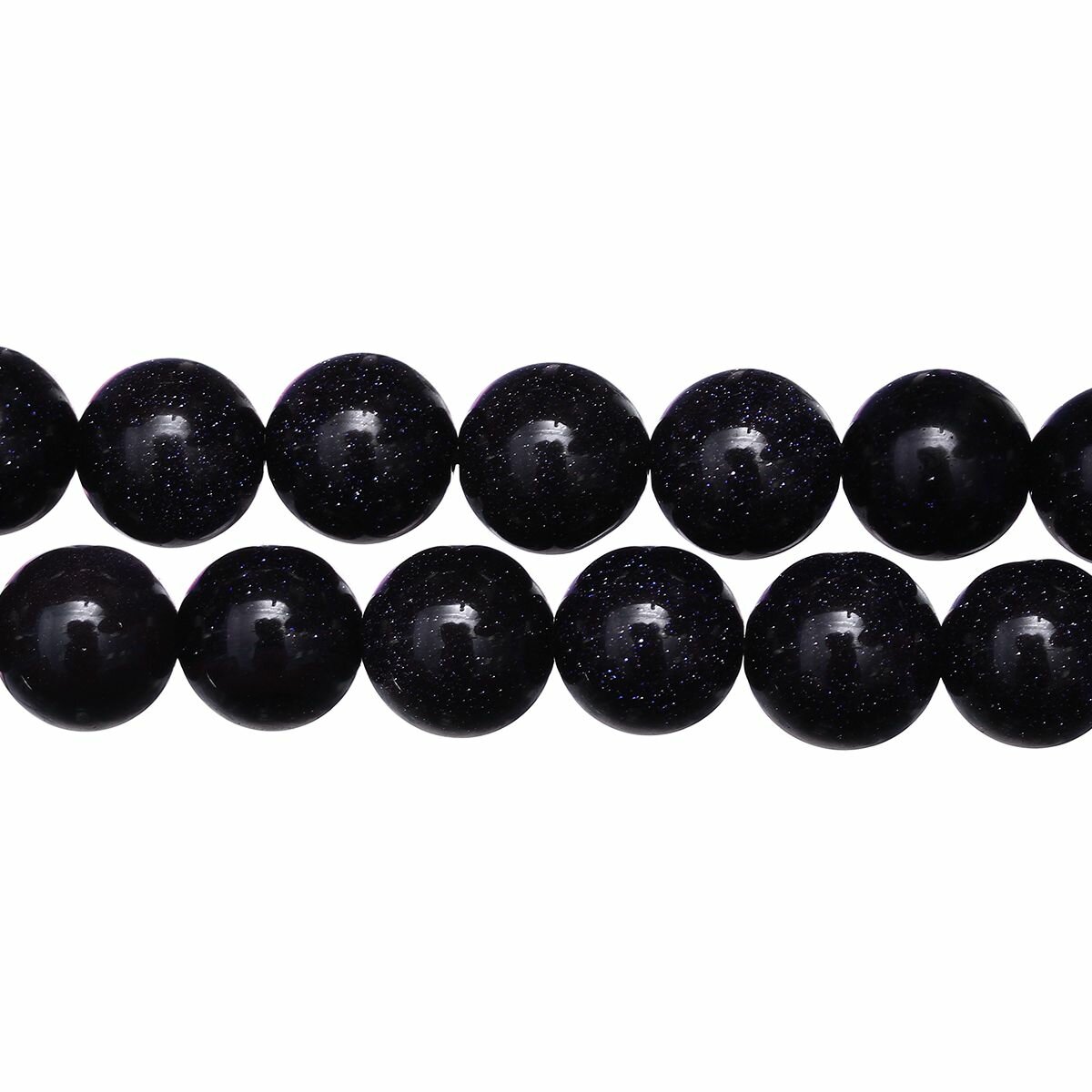 Бусины каменные, авантюрин (имитация), синий, 12мм, 16 шт, низка