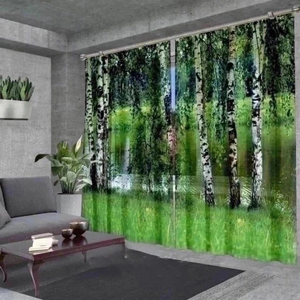 Фотошторы "Роща", габардин, 3 м x 2.6 м, крепление шторная лента