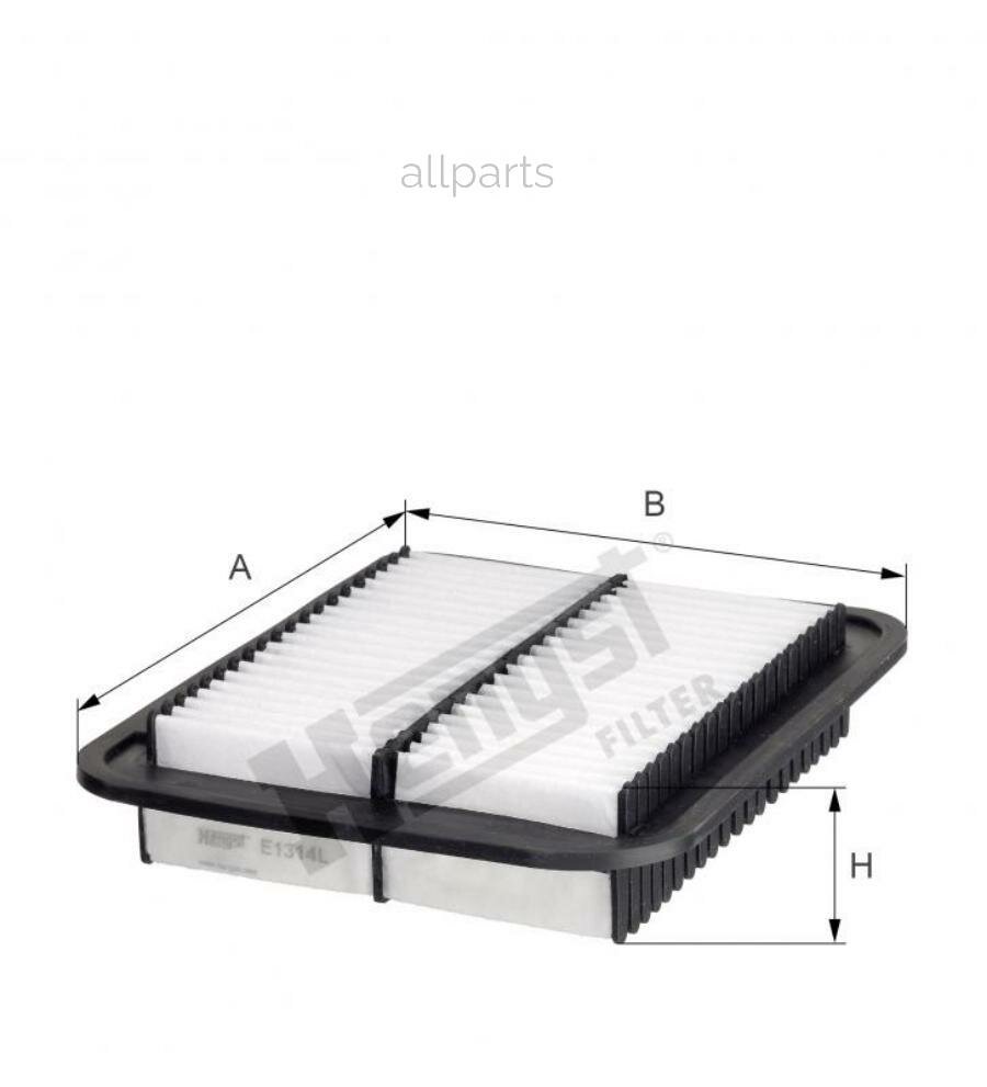 HENGST FILTER E1314L Фильтр воздушный CITROEN: C4 AIRCROSS 1.6i 12- \ MITSUBISHI: ASX 1.6LPG/MiVEC/1.8i 10-, OUTLANDER III (GF_W) 2.0-3.0i/GT/BiFuel 12- \ PEUGEOT: 4008 1.6i/2.0i/AWC 12-