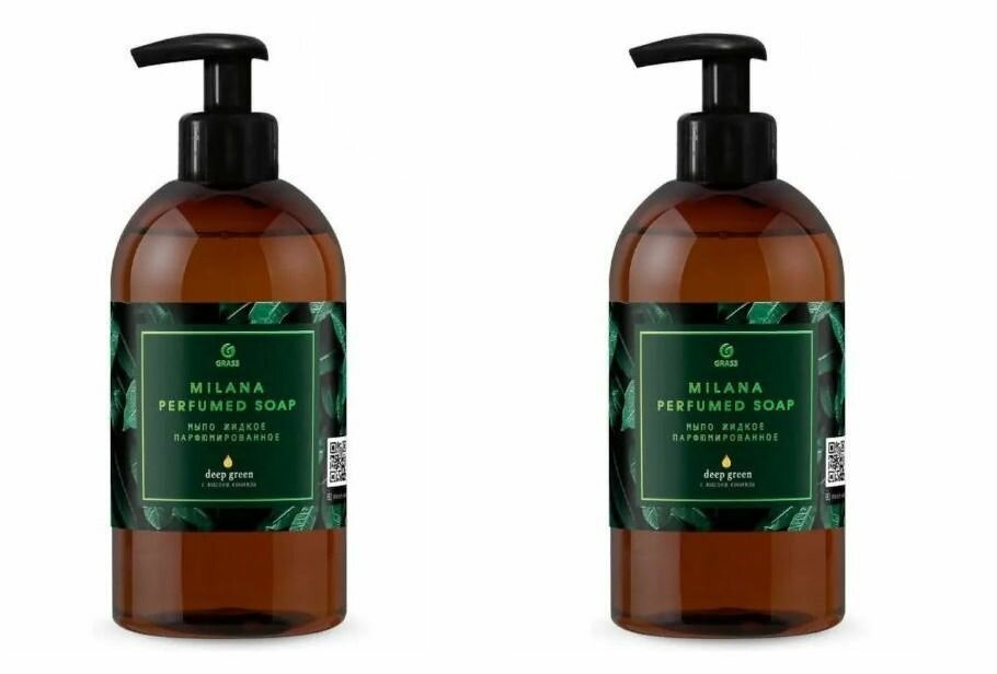 Grass Жидкое мыло для рук "Milana", Green Deep, парфюмированное, 300 мл, флакон с дозатором - 2 шт