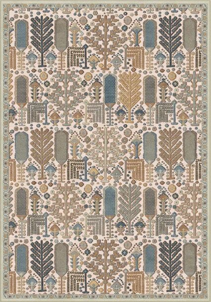 Ковер бельгийский на пол в гостиную в спальню 140х200 см бежевый бохо ворс 3 мм 385935 ковренок