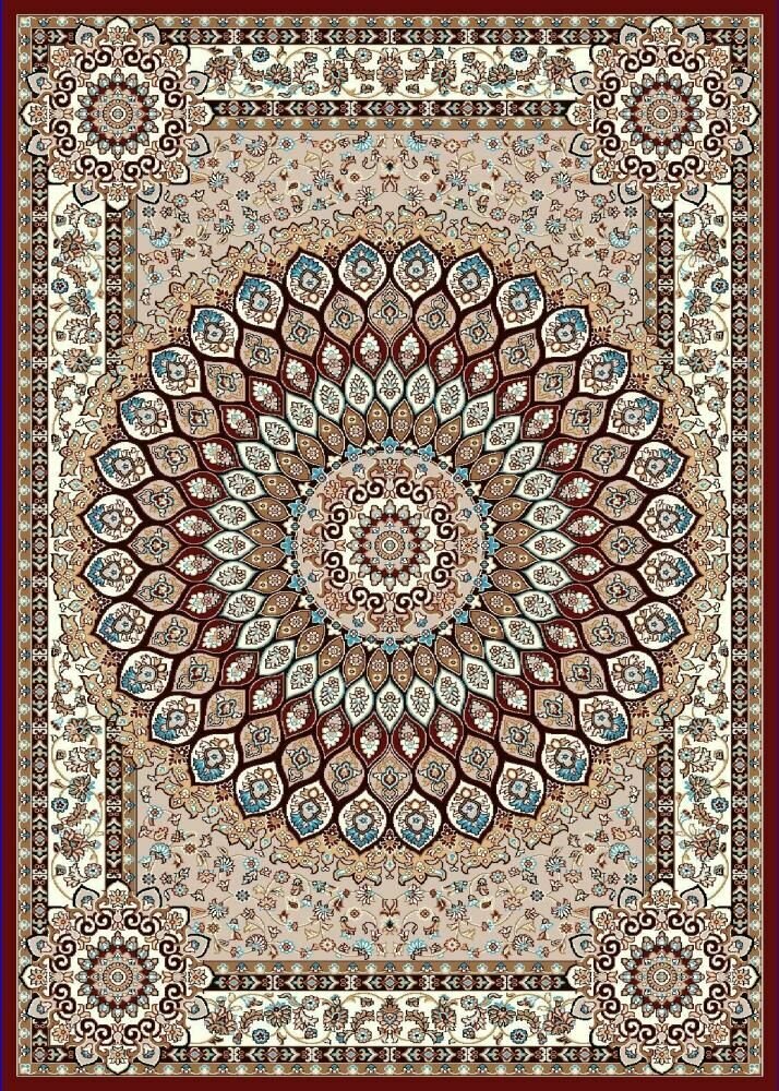 Ковер Модерн Бал текстиль Elegant KZ W750B red Красный 1,5 м на 3 м