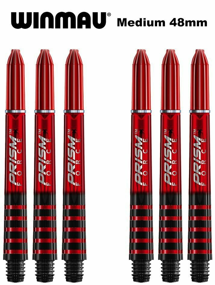 Хвостовики (6 шт) для дротиков Winmau Prism Force (Red, Medium, 48mm). Аксессуары для Дартс.