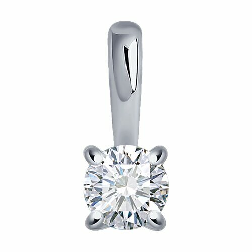 Подвеска, белое золото, 585 проба, бриллиант выращенный