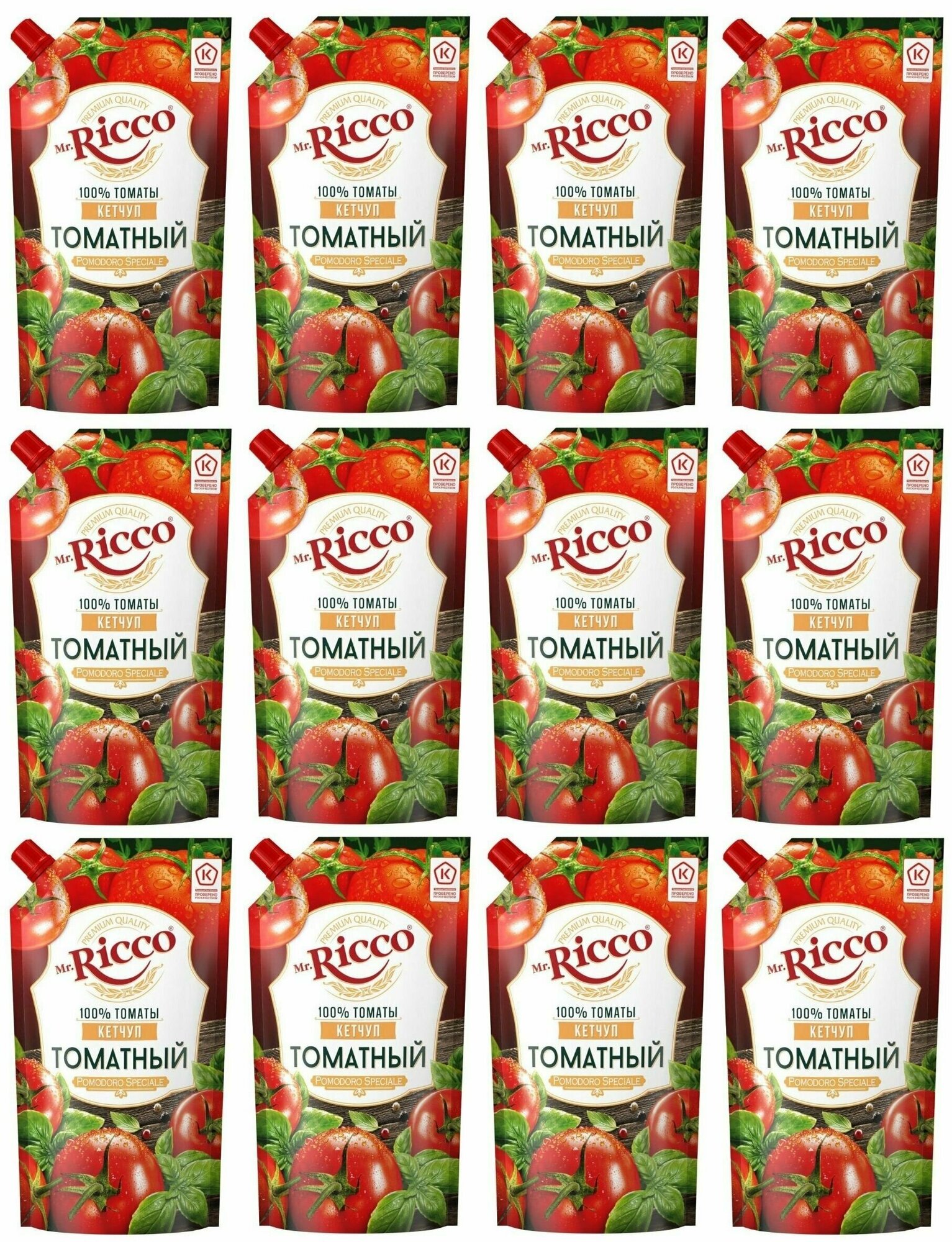 Mr.Ricco Кетчуп Томатный, 300 г, 12 шт