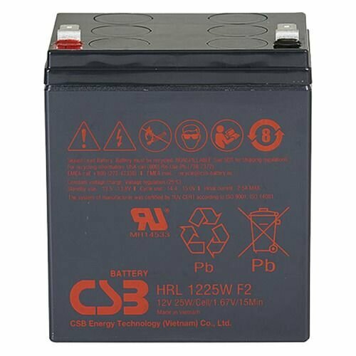 Аккумуляторная батарея CSB HRL1225W F2 FR для ИБП 12В, 5Ач