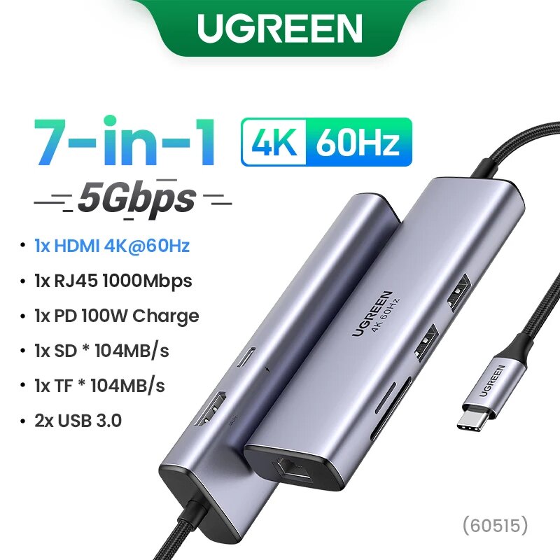 UGREEN USB C Док-станция 13 в 1 7in1 5Gbps 4K60Hz